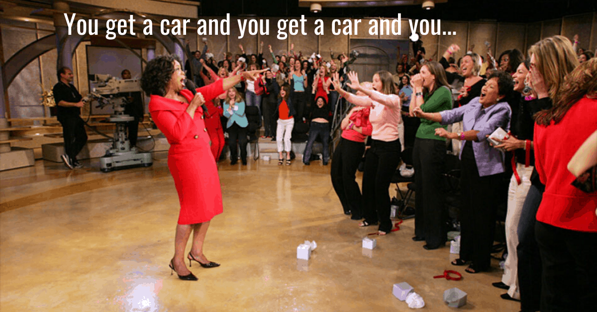 Want to know how to make your audience love you? Give them a car!